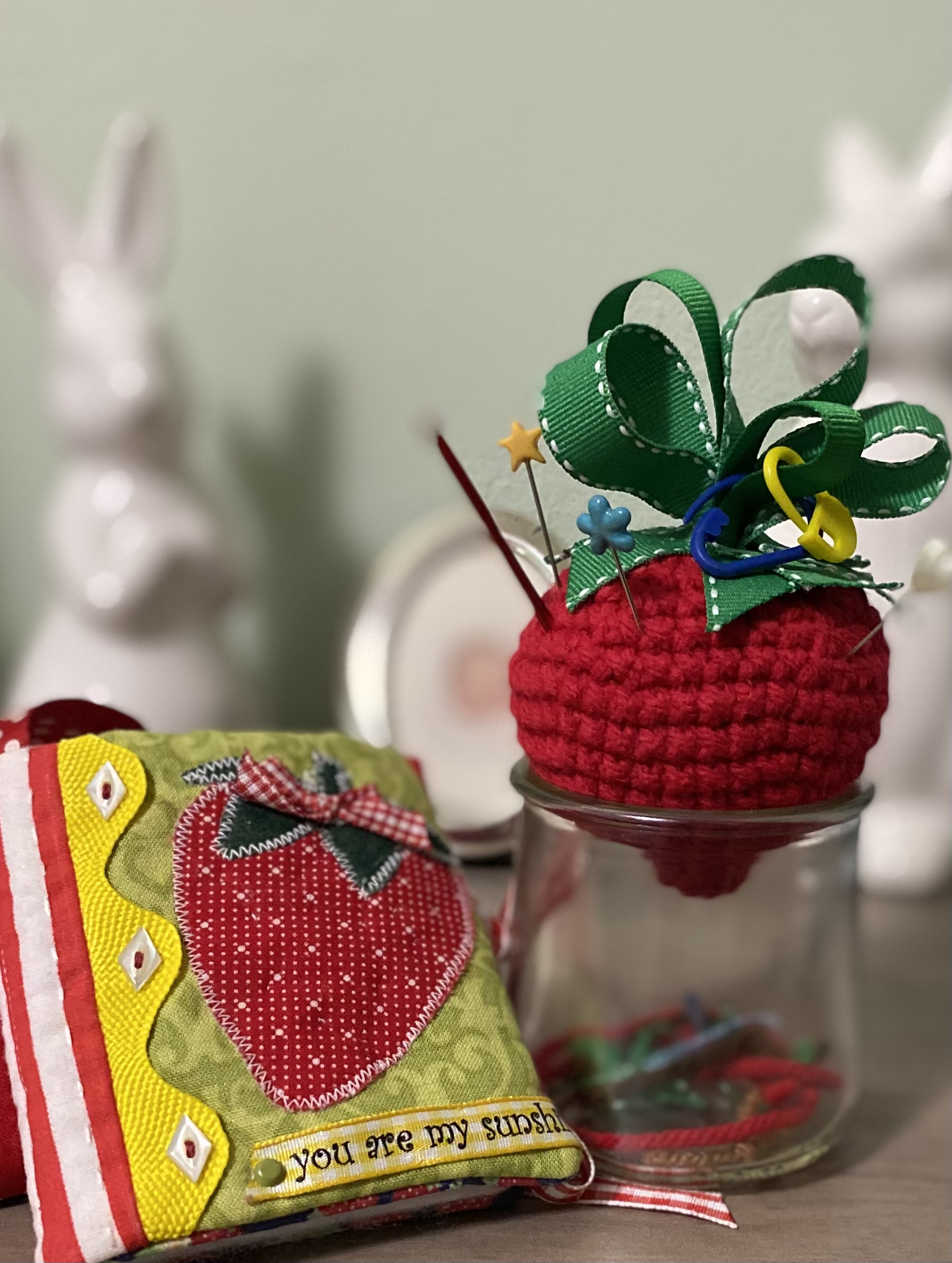 Crocheted Strawberry Pincushion Pattern - the WhimZ B