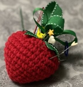 Crocheted Strawberry Pincushion Pattern - the WhimZ B