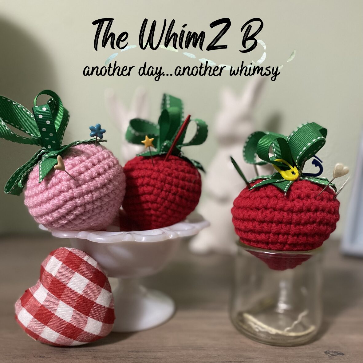 Crocheted Strawberry Pincushion Pattern - the WhimZ B