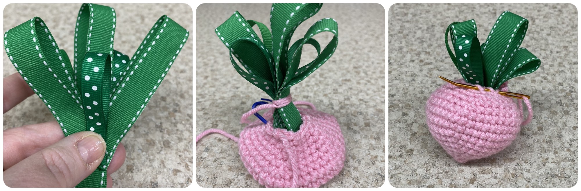 Crocheted Strawberry Pincushion Pattern - the WhimZ B